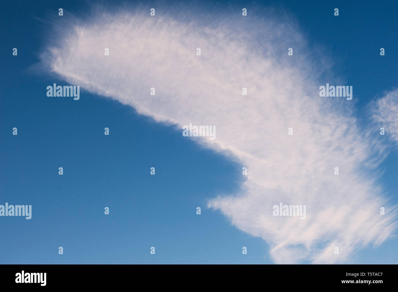 Cirrus clouds with unusual shapes in blue sky Stock Photo - Alamy