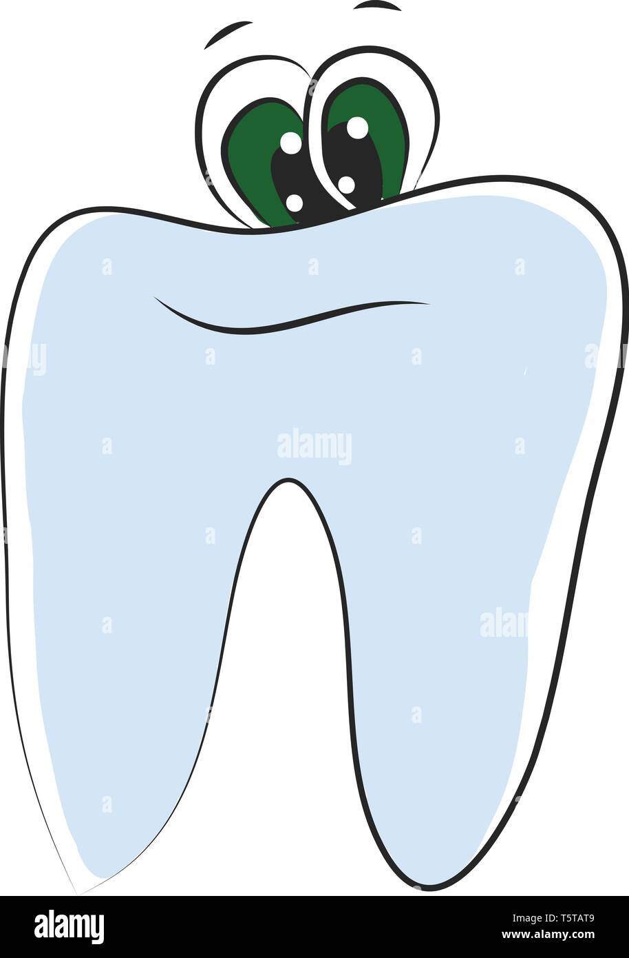 Toothpaste with two green-colored eyes gives a plain smile vector color ...