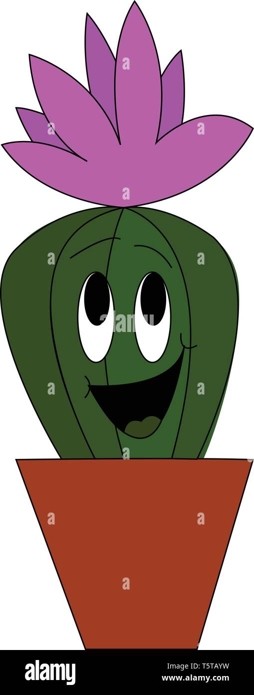 Pink potted flower flower Stock Vector Images - Alamy