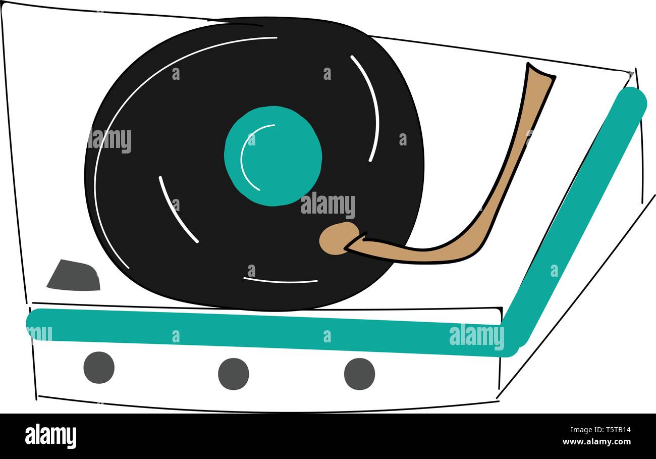 Vintage record player vector illustration on white background Stock ...