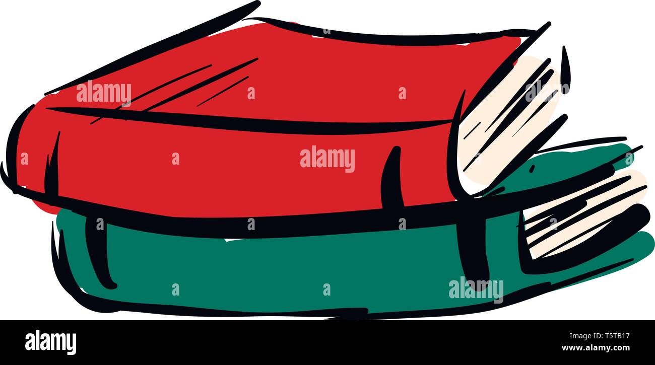 Red and green book vector illustration on white background Stock Vector ...