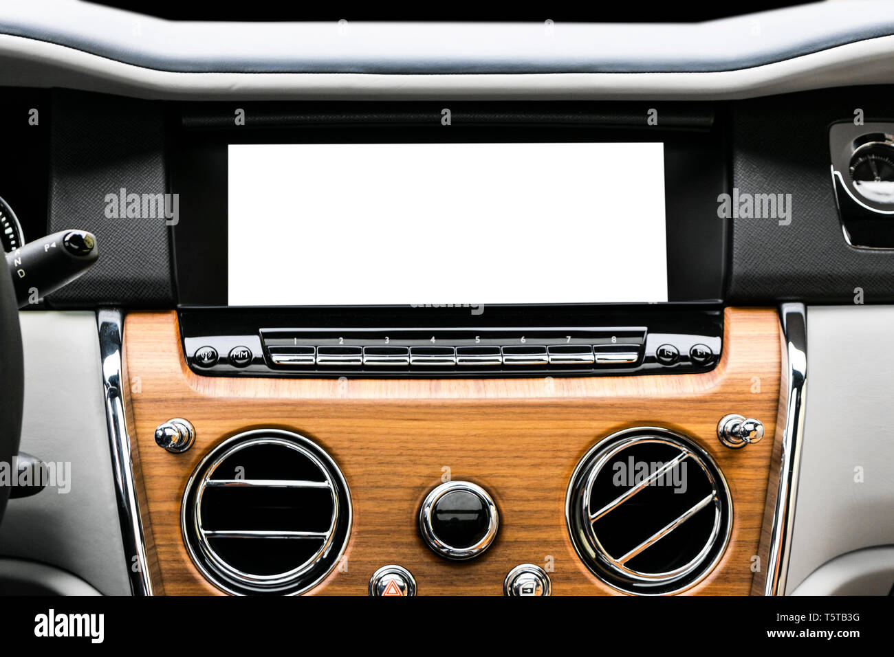 Monitor in car with isolated blank screen use for navigation maps and ...