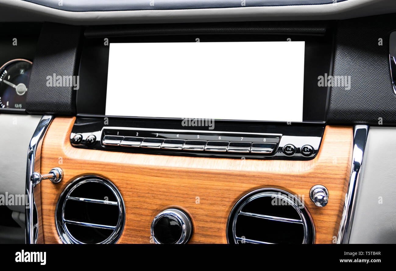 Monitor in car with isolated blank screen use for navigation maps and ...