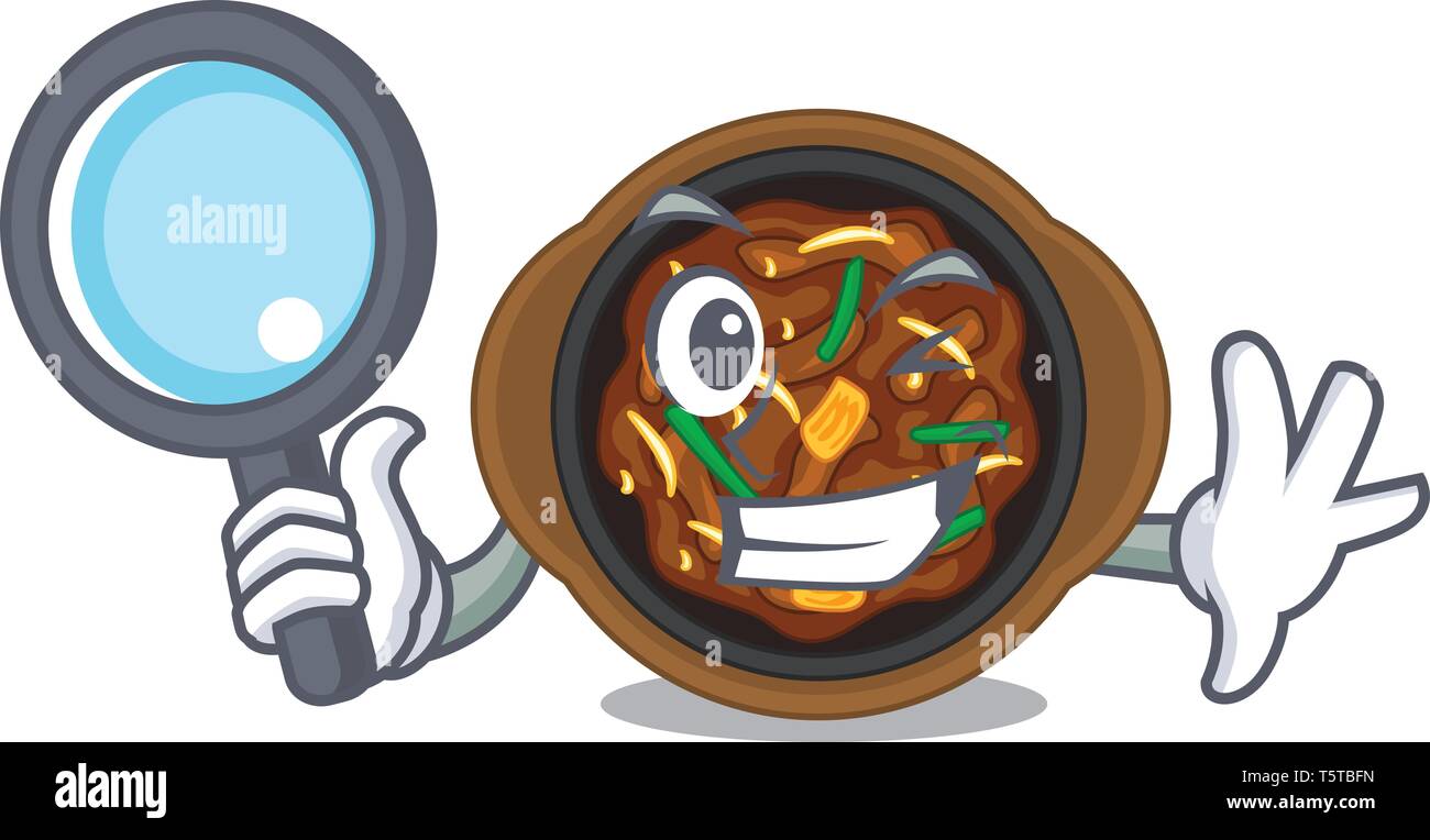 Detective bulgogi in a the bowl cartoon Stock Vector Image & Art - Alamy