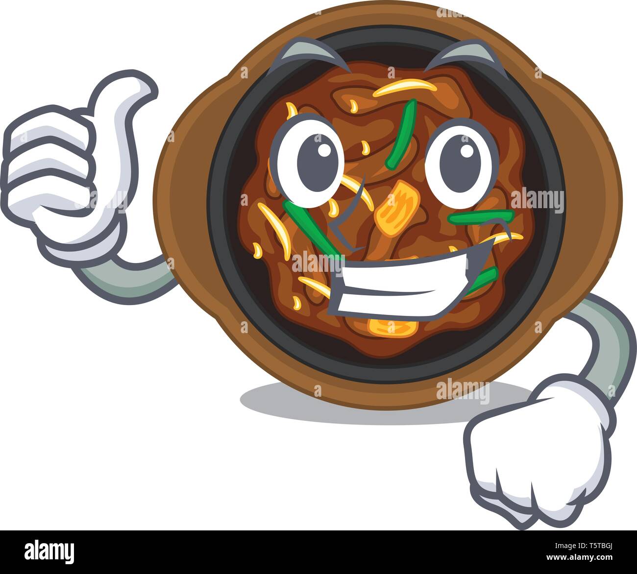Thumbs up bulgogi in a the bowl cartoon Stock Vector Image & Art - Alamy
