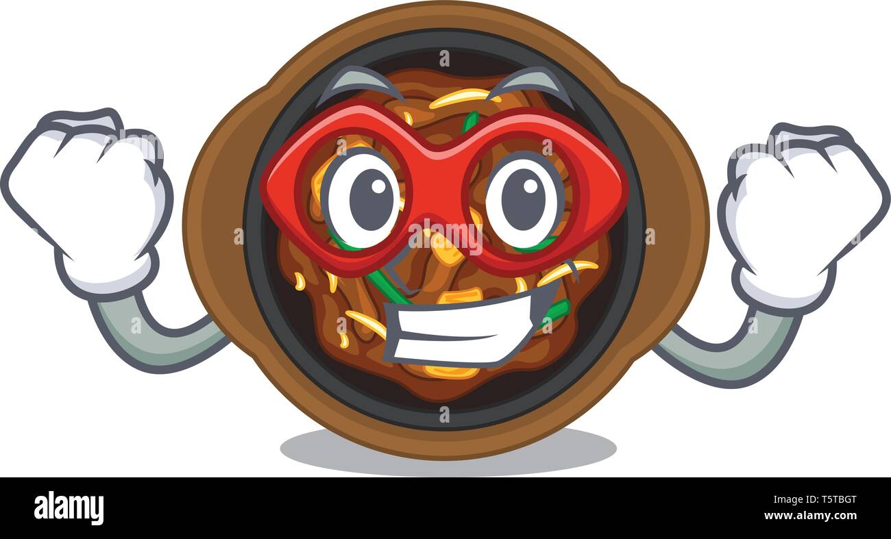 Super hero bulgogi in a the bowl cartoon Stock Vector Image & Art - Alamy