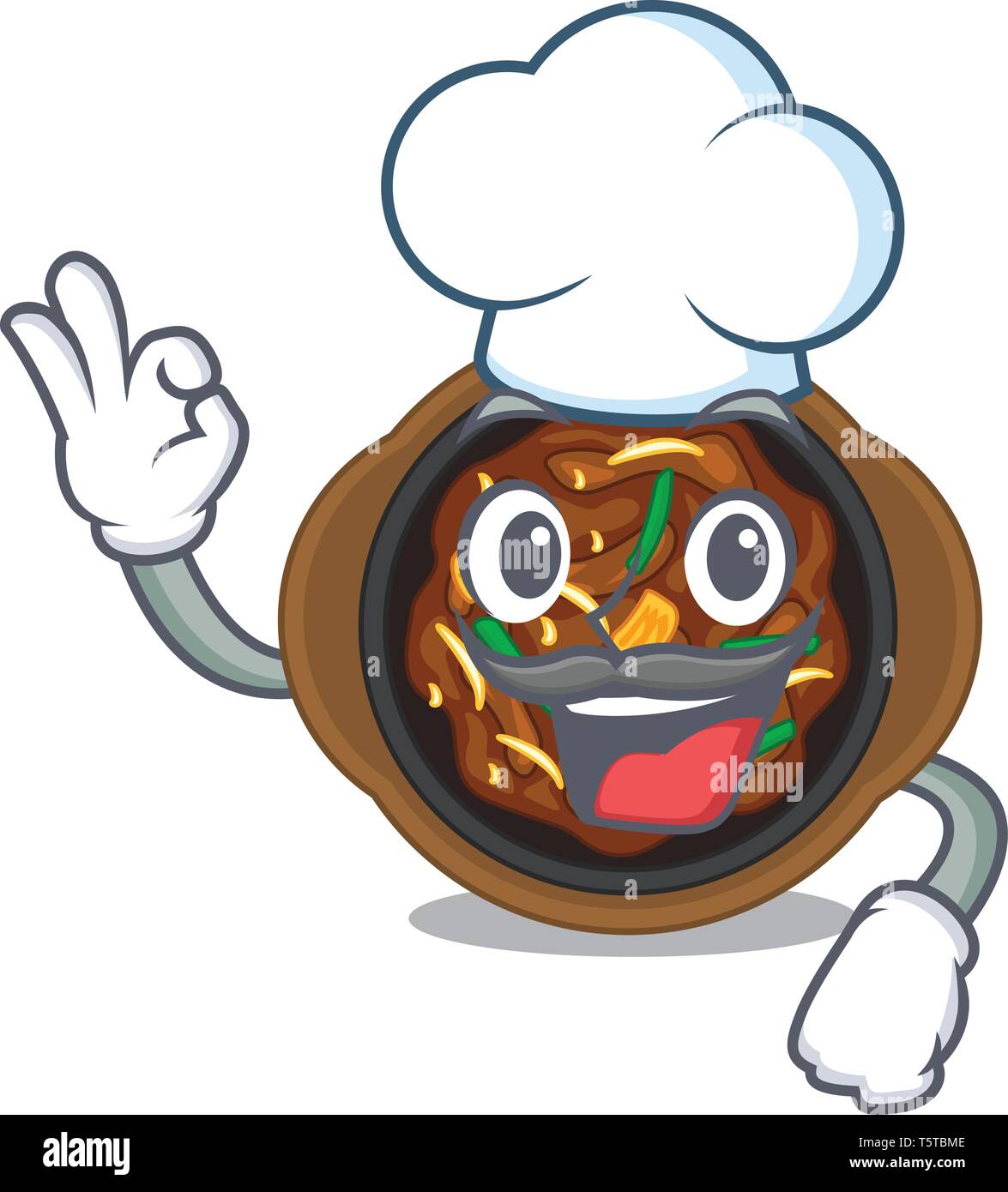 Chef bulgogi in a the bowl cartoon Stock Vector Image & Art - Alamy