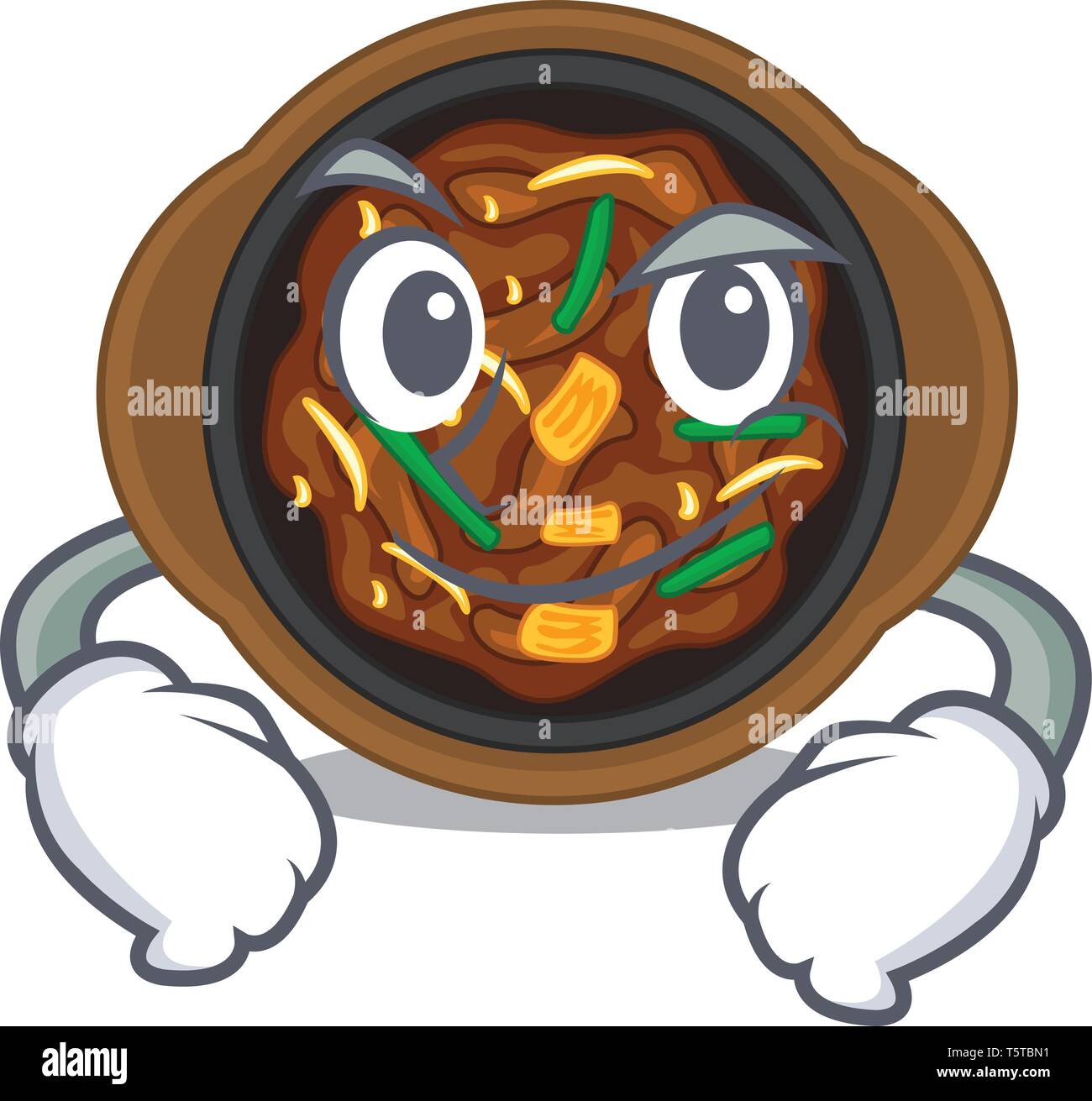 Smirking bulgogi in a the bowl cartoon Stock Vector Image & Art - Alamy