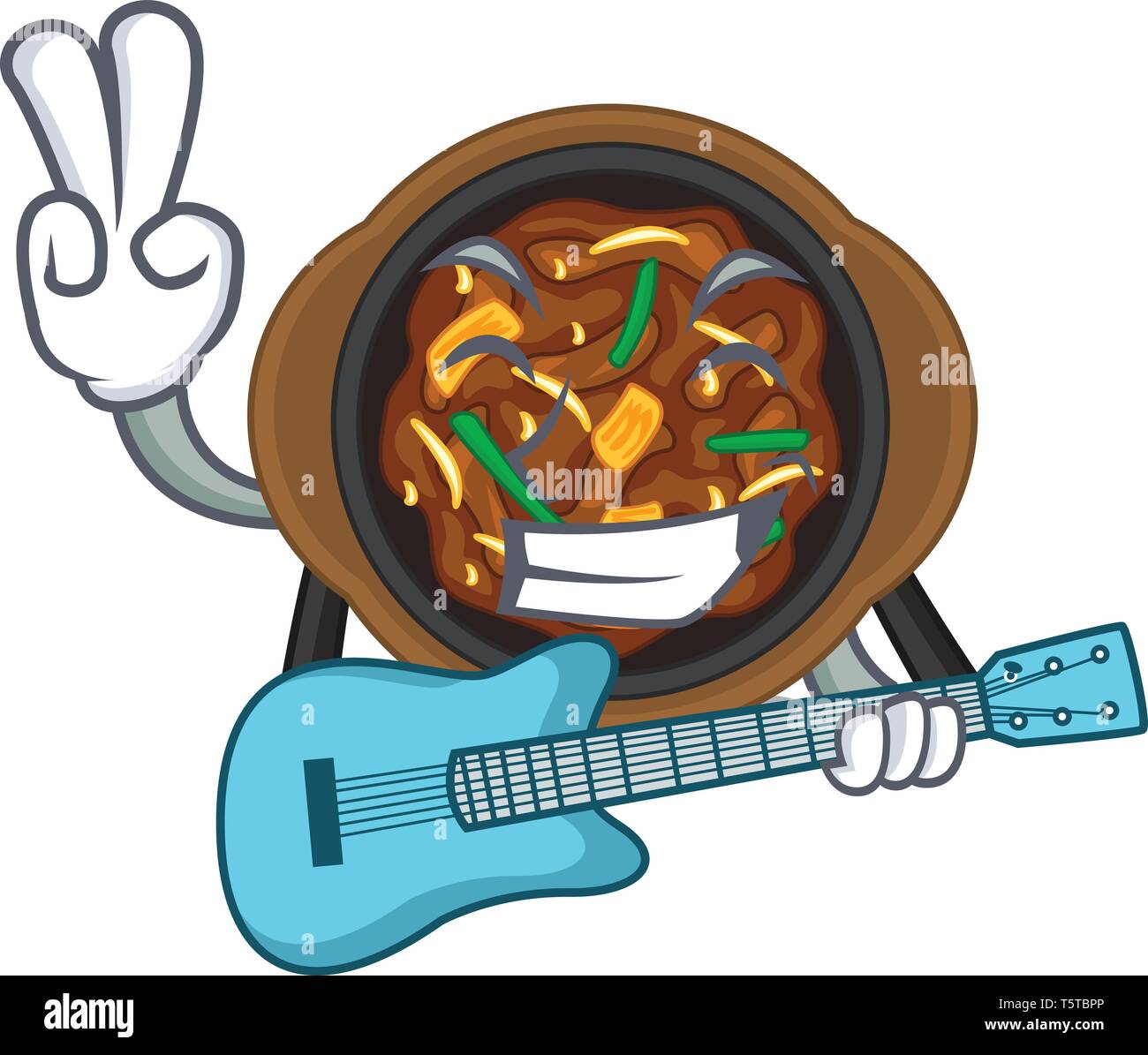With guitar bulgogi in the a cartoon shape Stock Vector Image & Art - Alamy