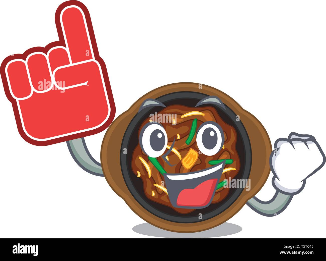 Foam finger bulgogi isolated with in the character Stock Vector Image ...