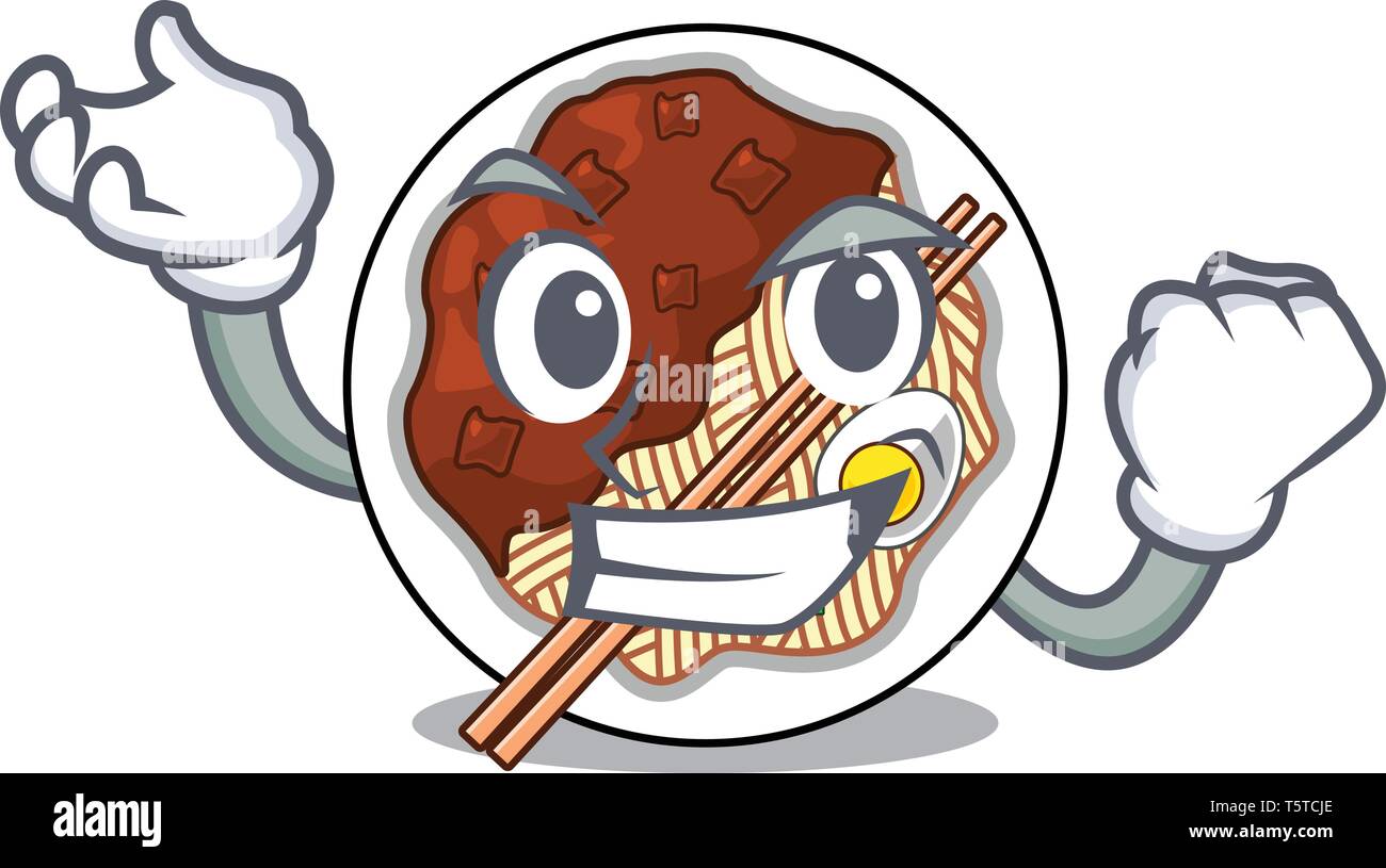 Successful jajangmyeon in the a cartoon shape Stock Vector Image & Art ...