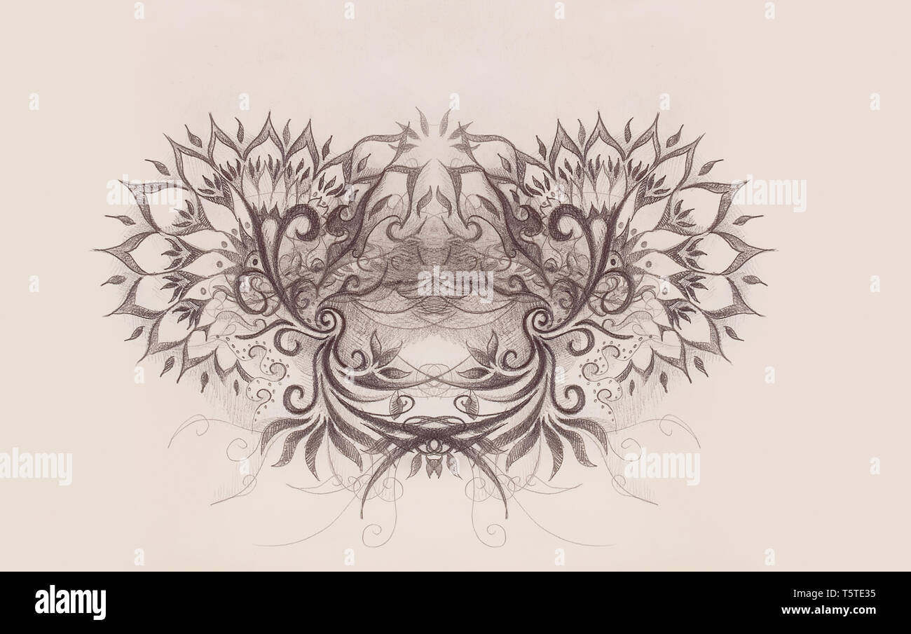 Ornamental Drawing. Original hand draw on paper Stock Photo - Alamy