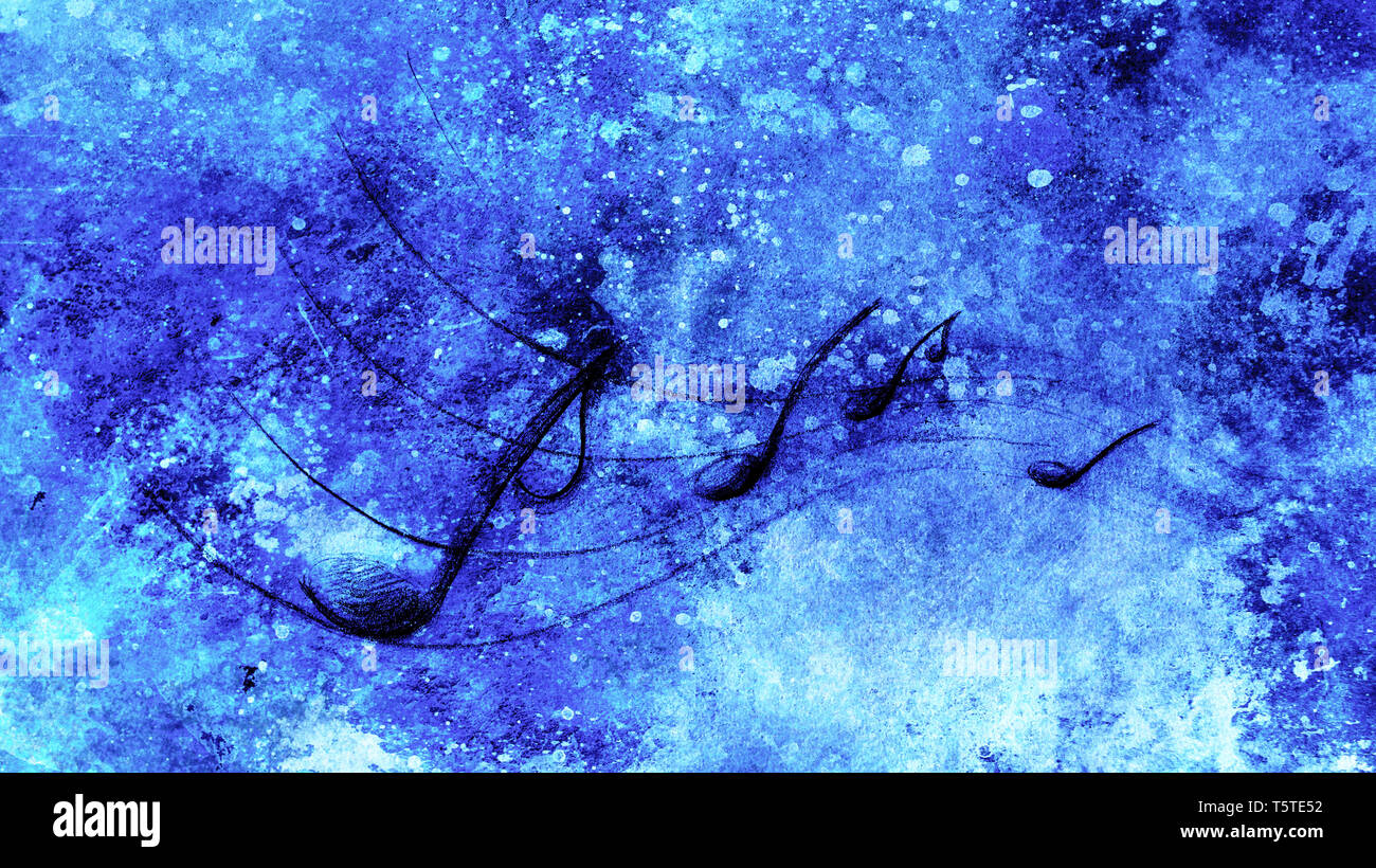 notes and note lines, music theme and abstract background Stock Photo ...