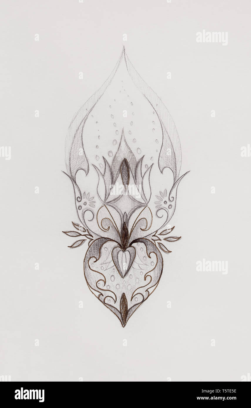 Ornamental Drawing. Original hand draw on paper Stock Photo - Alamy