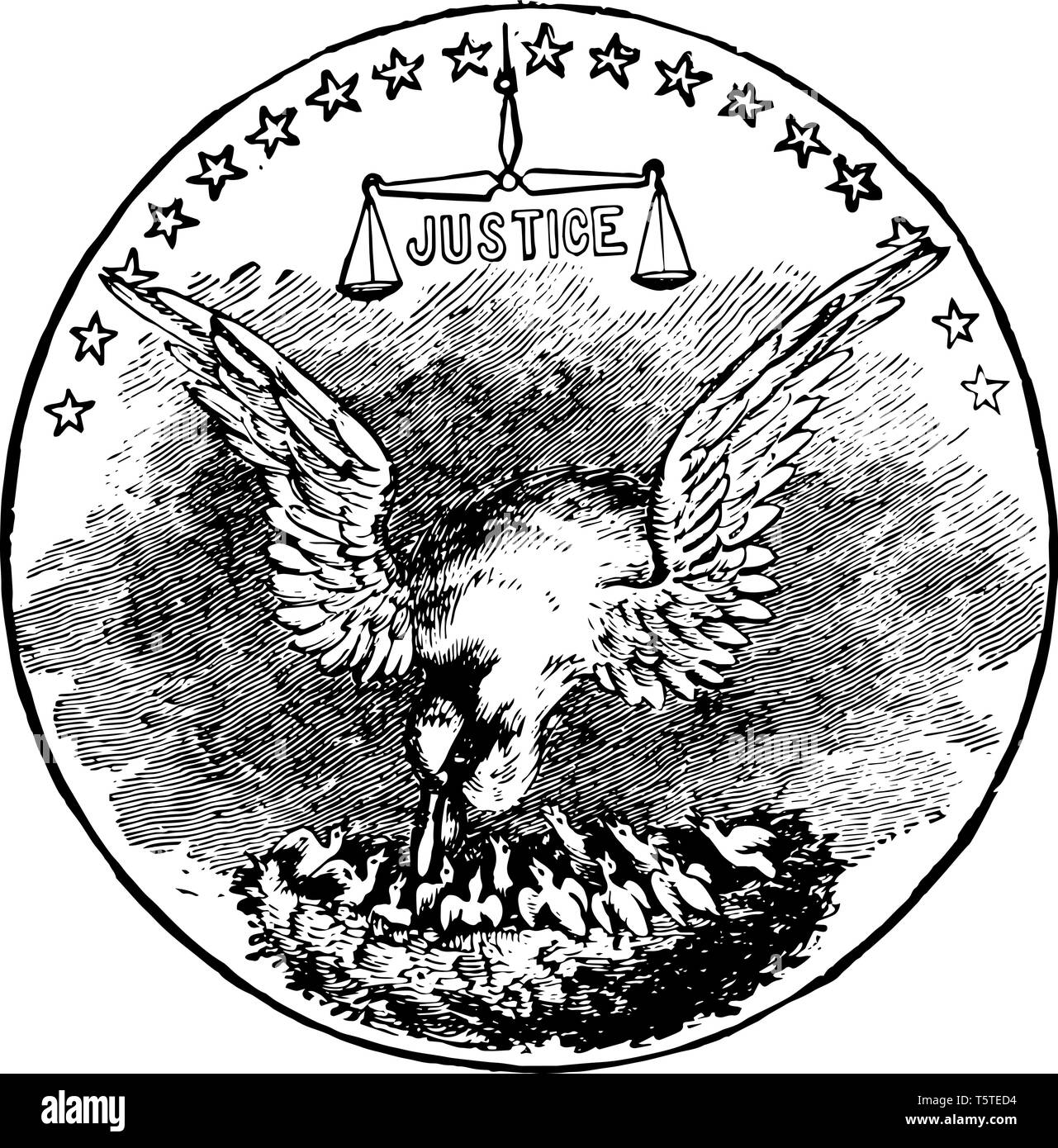 Louisiana is a US state on the gulf of Mexico vintage line drawing ...