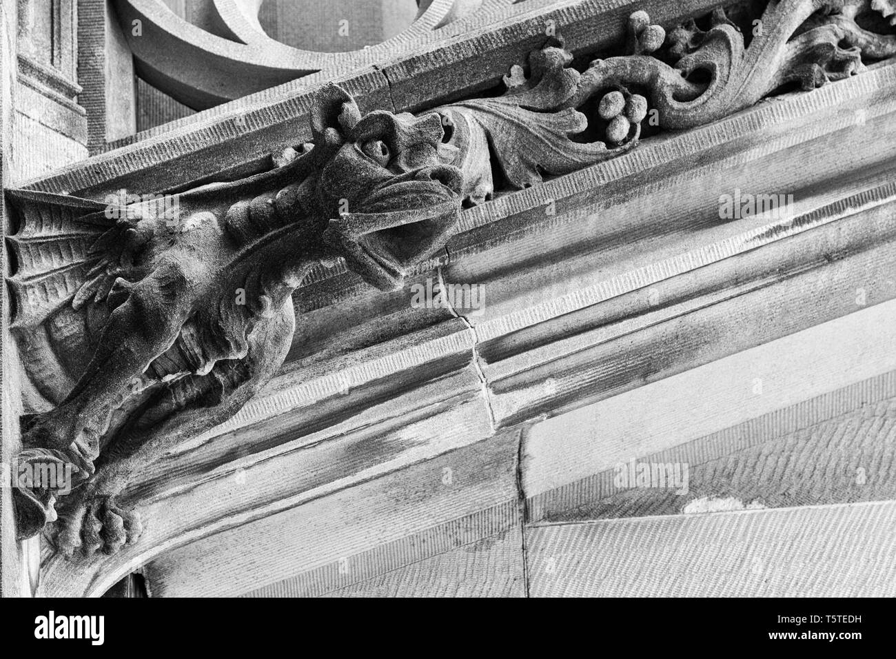 This architectural detail is a chimera or grotesque, located on the ...