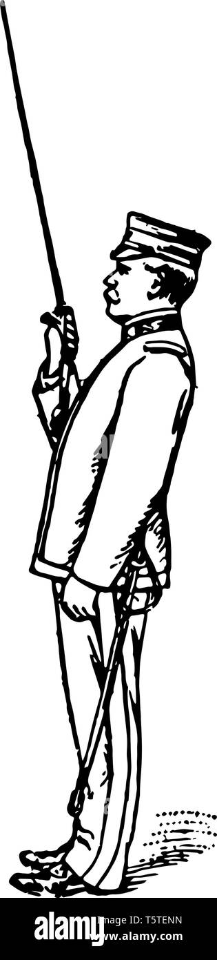 Rendering honors with the troops officers execute the first motion of ...