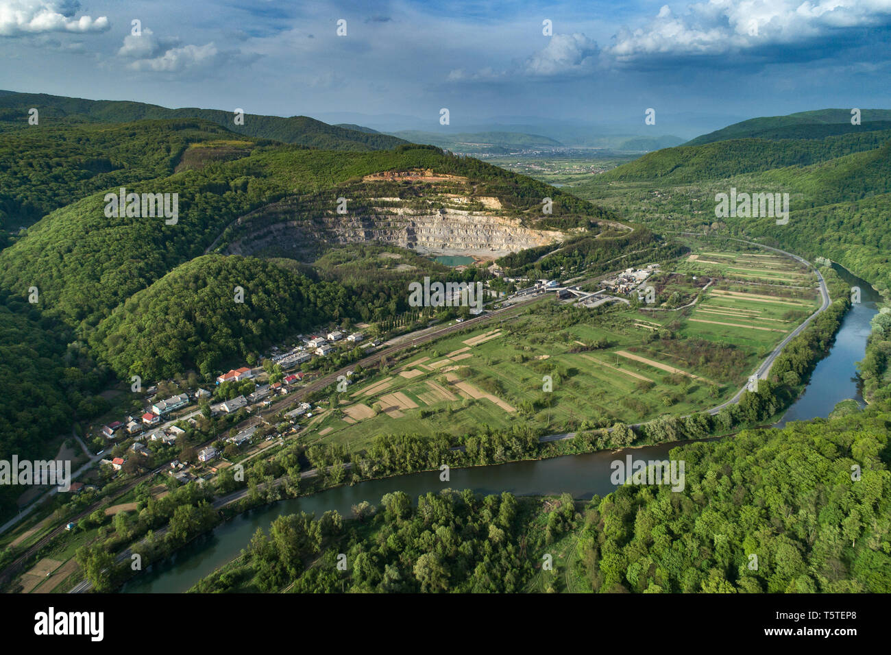 Quarry for the extraction of stone and sand Stock Photo - Alamy