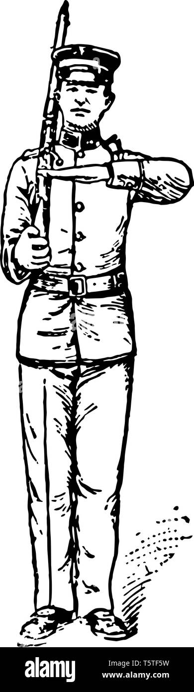 Rifle Salute Carry the left hand smartly to the small of the stock ...