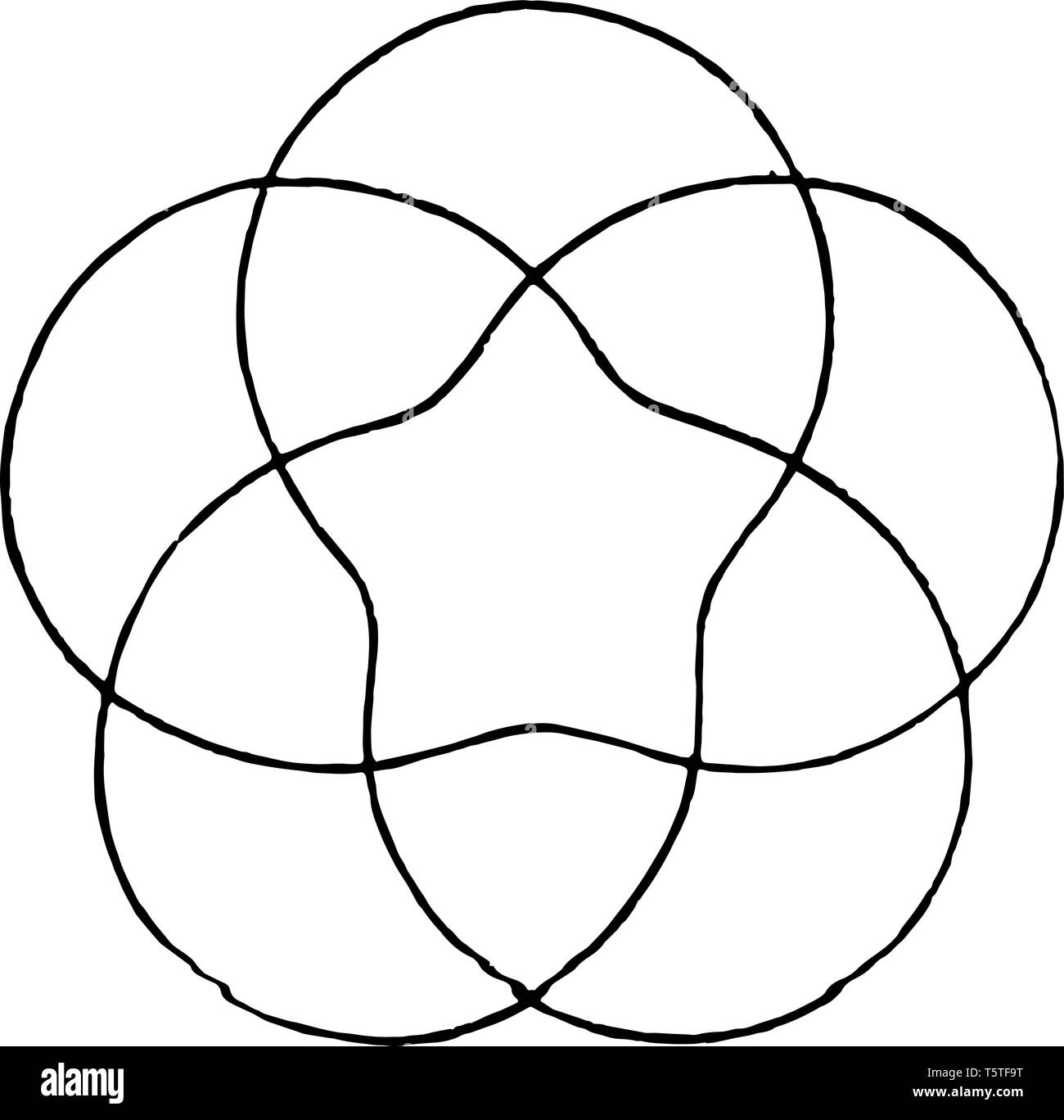 An image of rosette. This is a pink type design, vintage line drawing ...