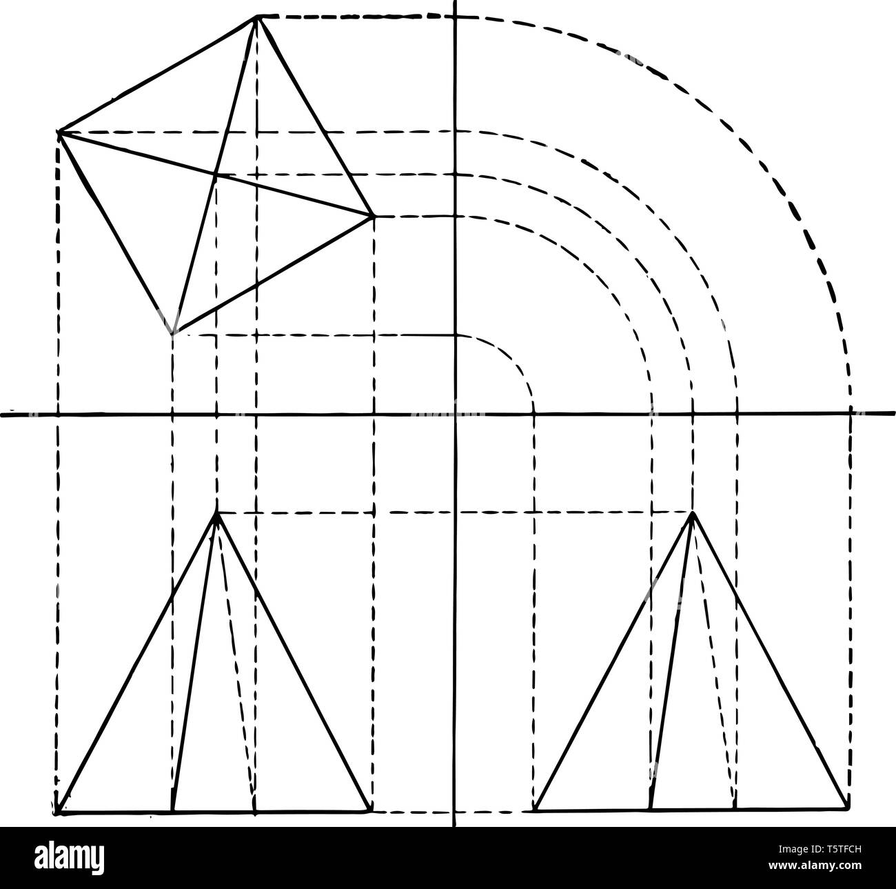 The image shows that the plan of a square pyramid after the pyramid ...
