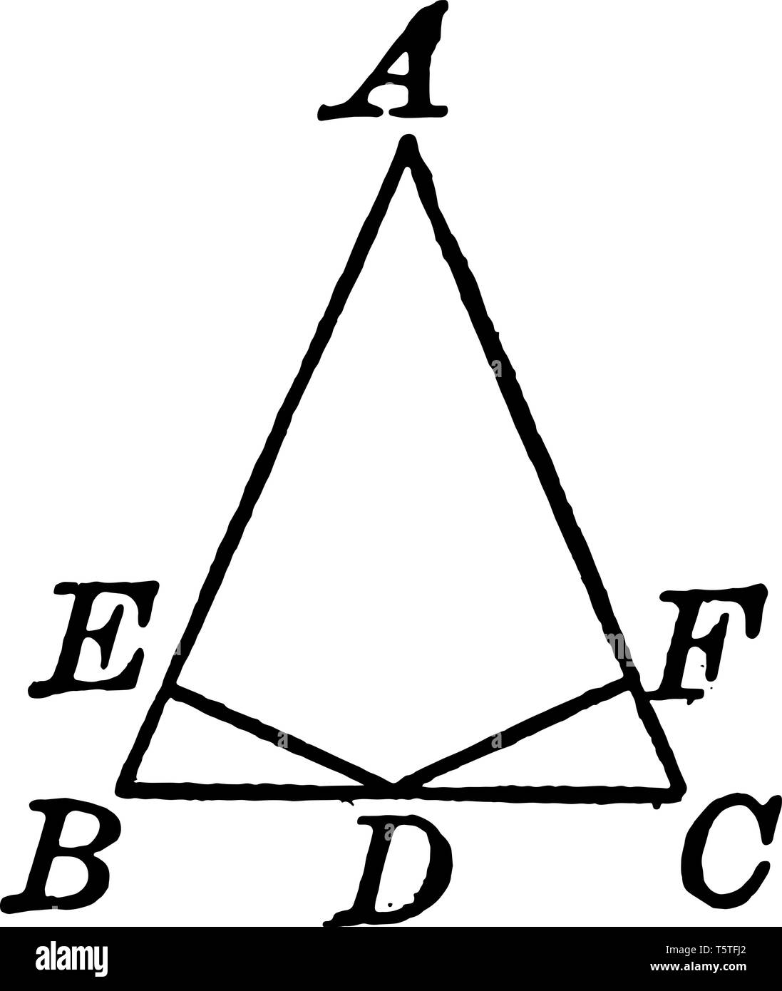 This is the image of the isosceles triangles ABC. Two lines made in the ...