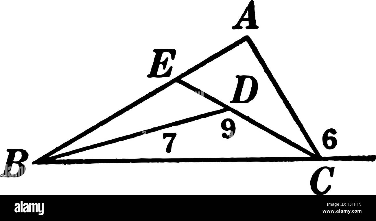 The image shows a triangle ABC. In this figure, they are shown inside ...