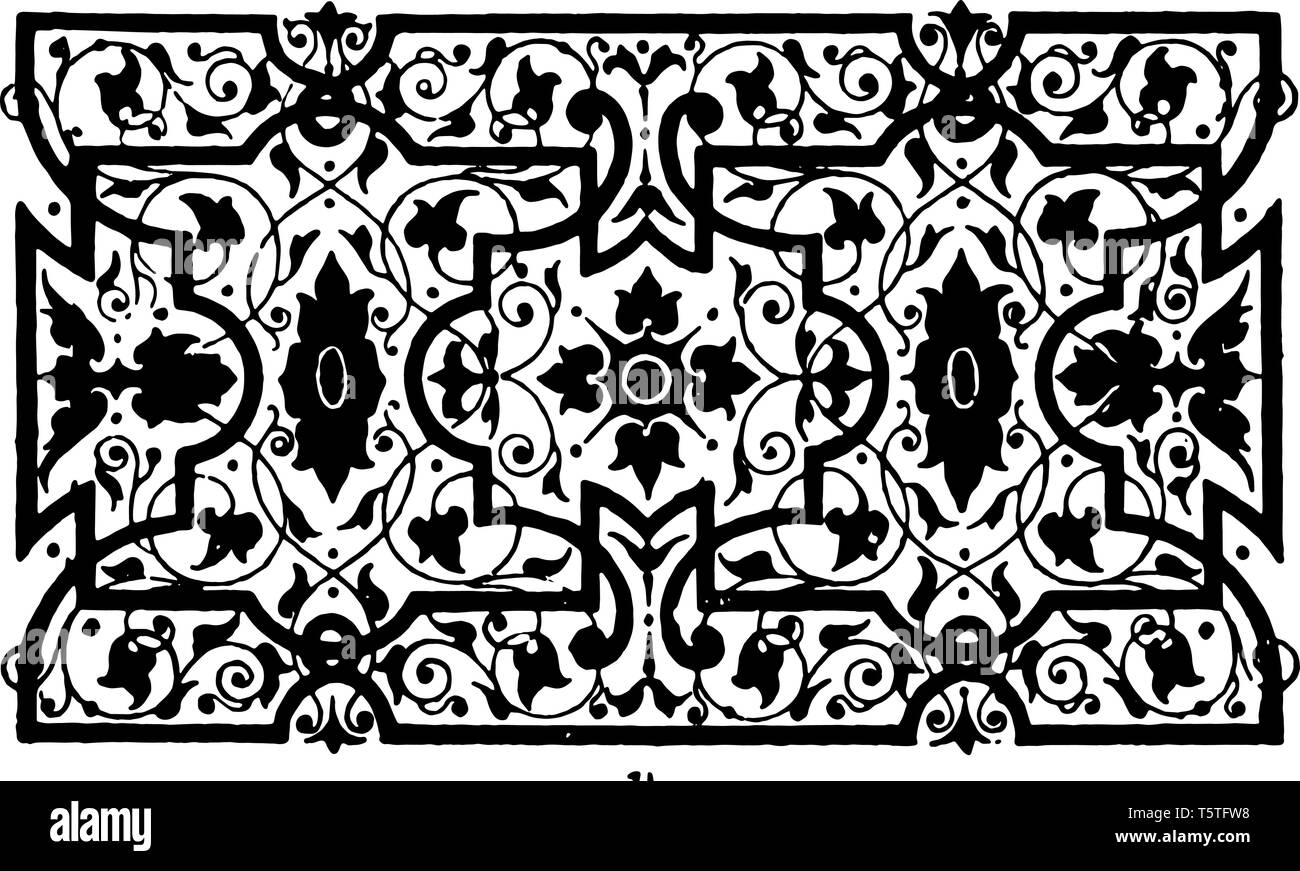 This is an image of Band Motif. In the figure there is a floral design ...