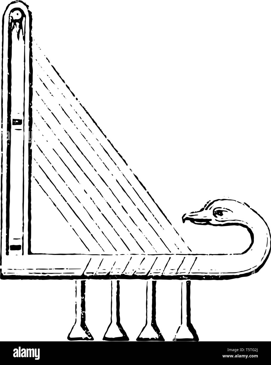 Ancient harp is a stringed musical instrument that has a number of ...