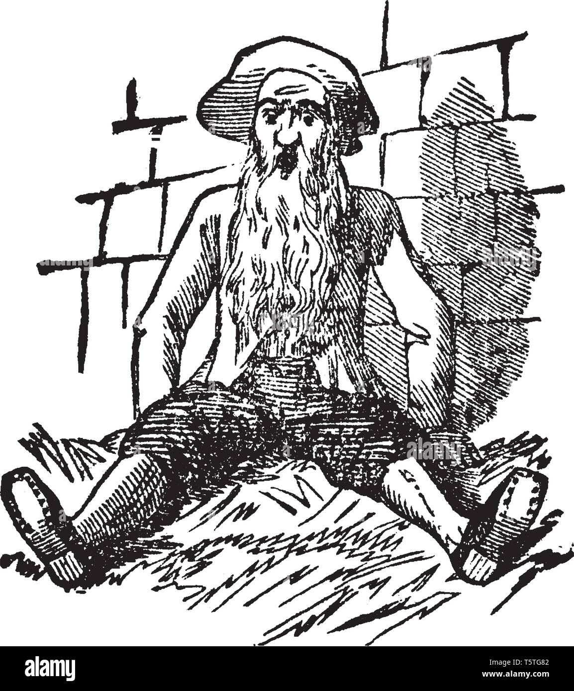 Old man with long beard vintage hi-res stock photography and images - Alamy