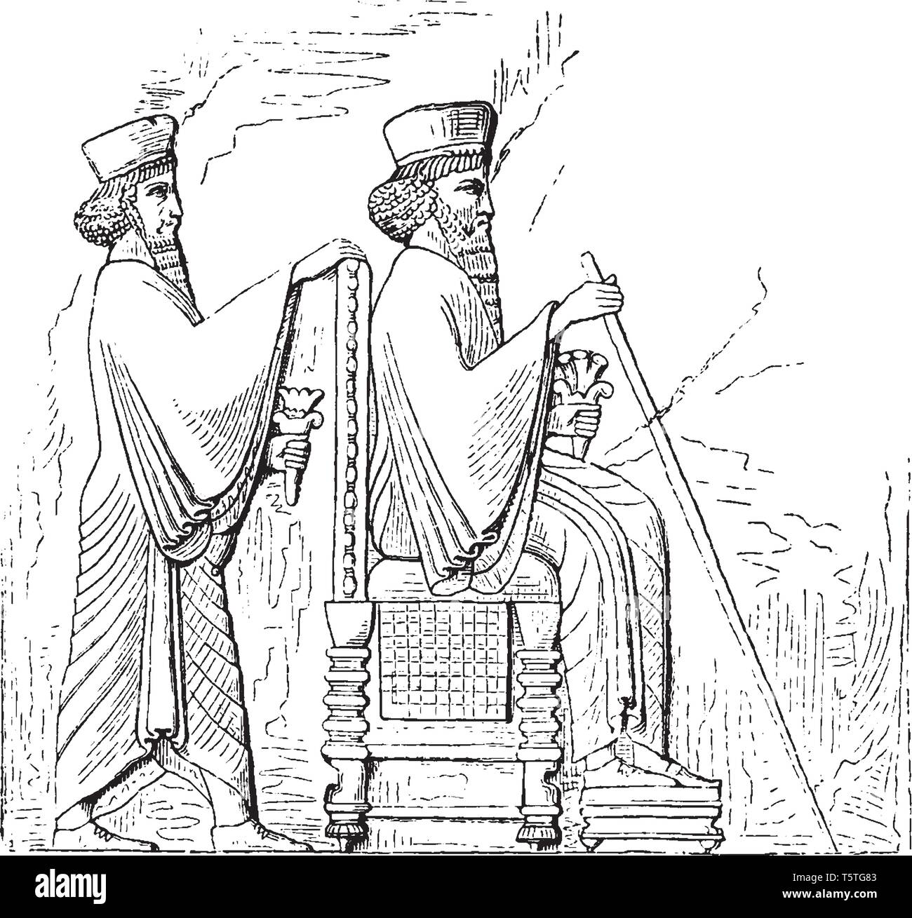 Persian bas relief which once adorned a building in the ruins of ...