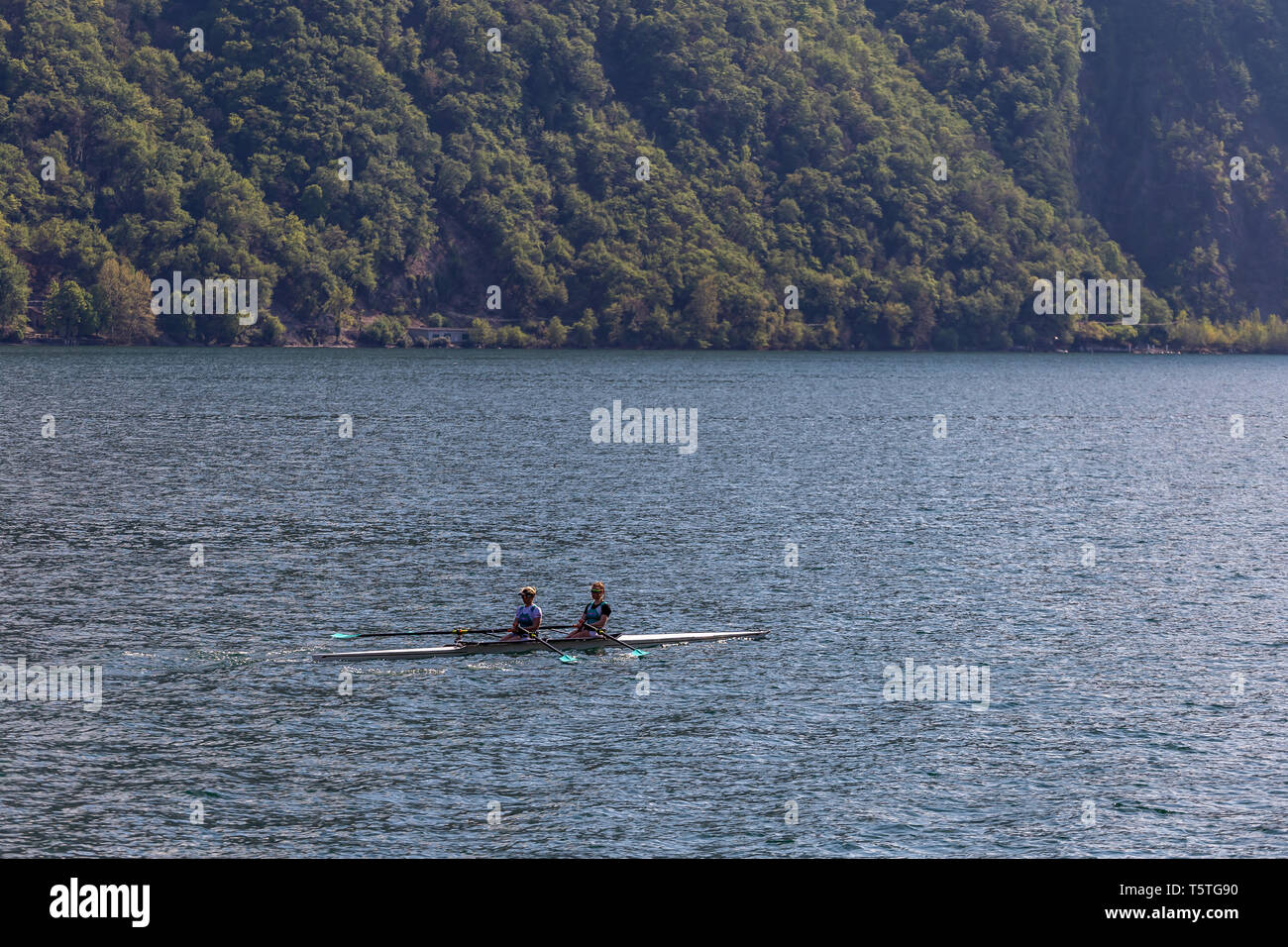 Boating on the lake Stock Photo - Alamy
