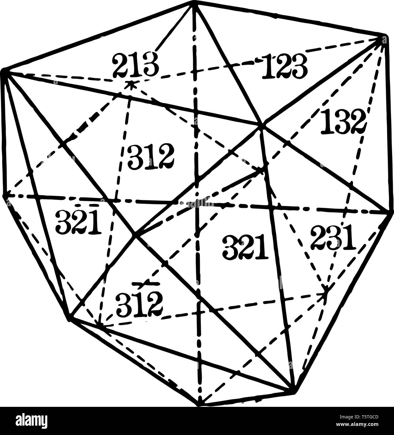 A diagram of Hexakistetrahedron that is a geometric shape of forty ...