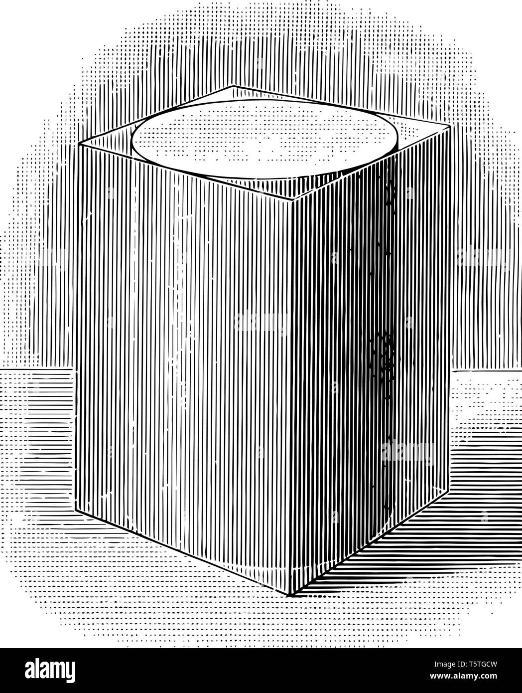 The image shows the prism circumscribed to a cylinder. There is a ...