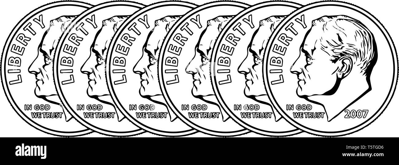 Six of coins Black and White Stock Photos & Images - Alamy