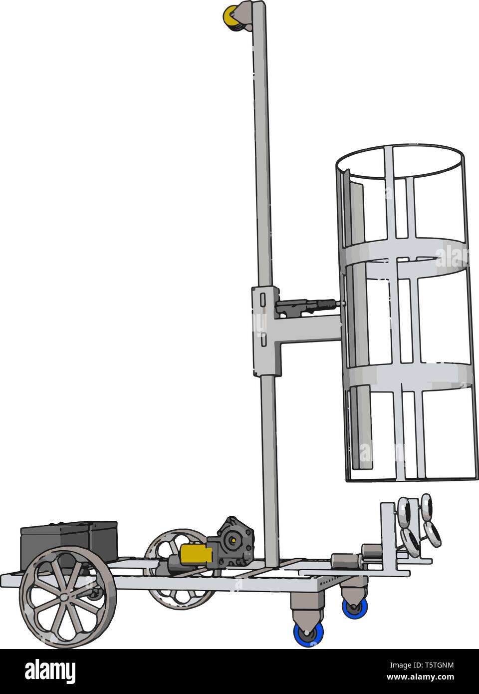 Simple basket lift vehicle vector illustration on white background ...