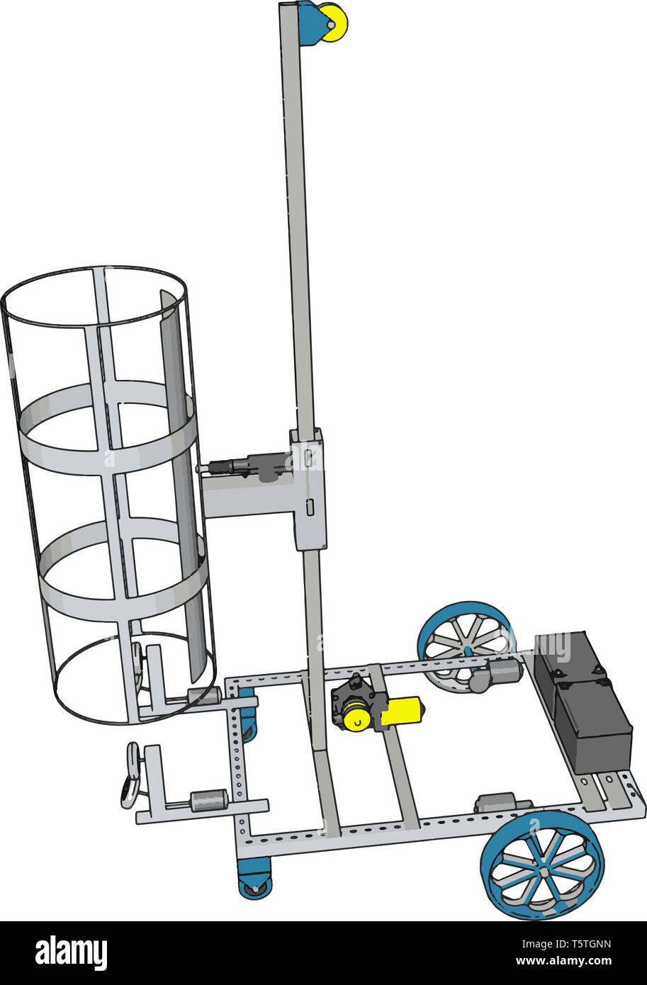 Simple basket lift construction vehicle vector illustration on white ...