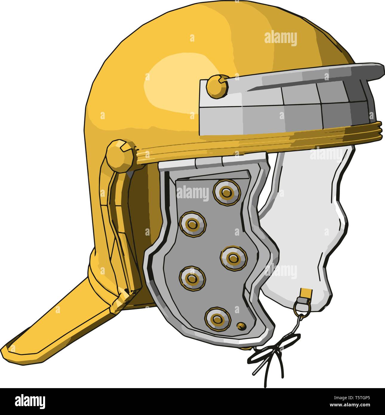 Yellow firefighter helmet vector illustration on white background Stock ...