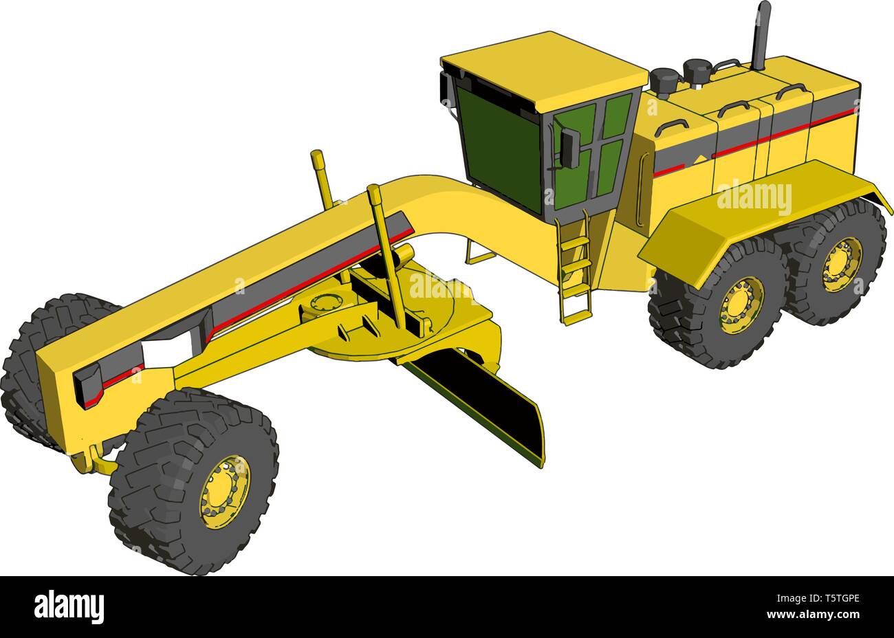 Yellow industrial grader vector illustration on white background Stock ...