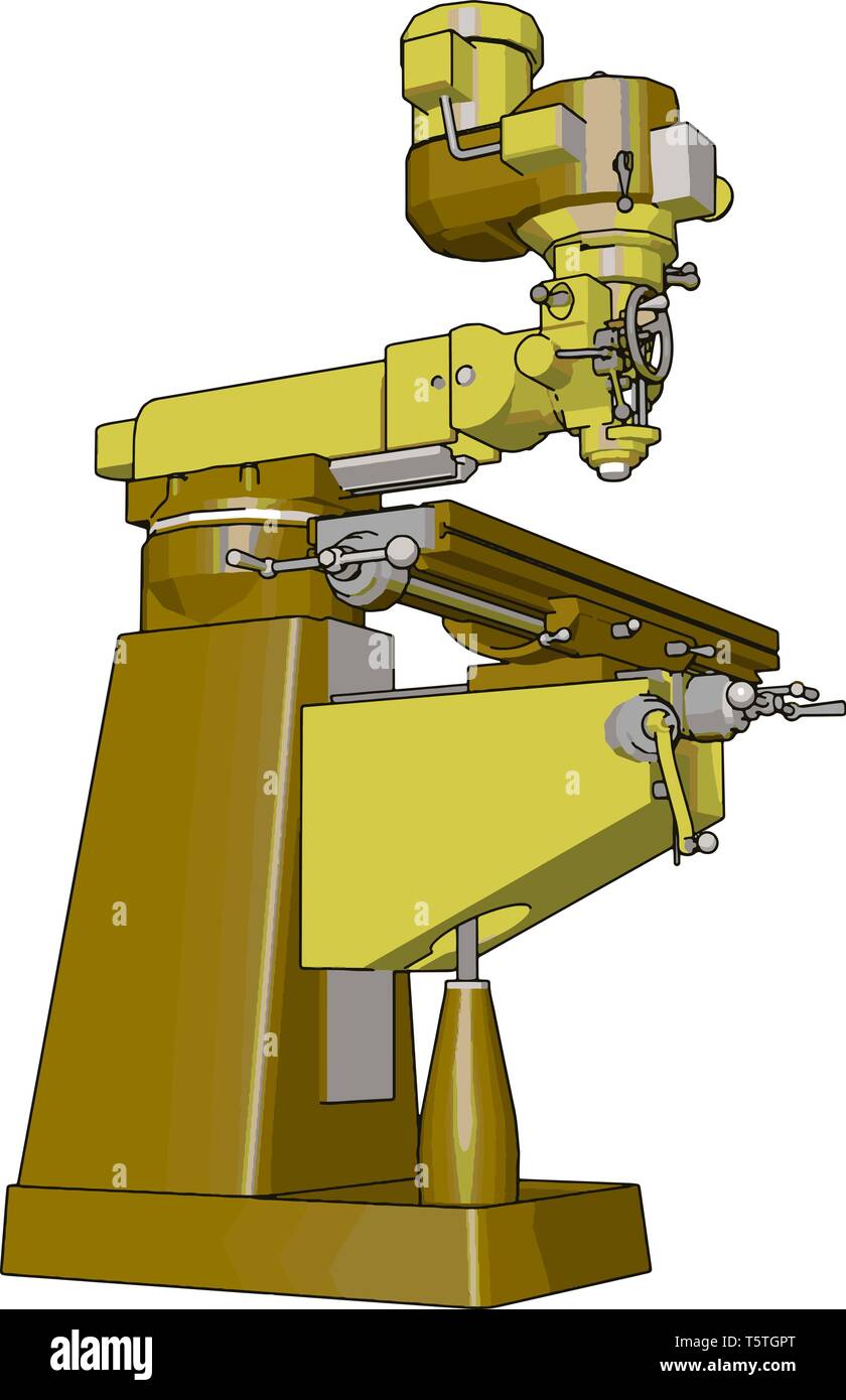 Yellow drill press vector illustration on white background Stock Vector ...