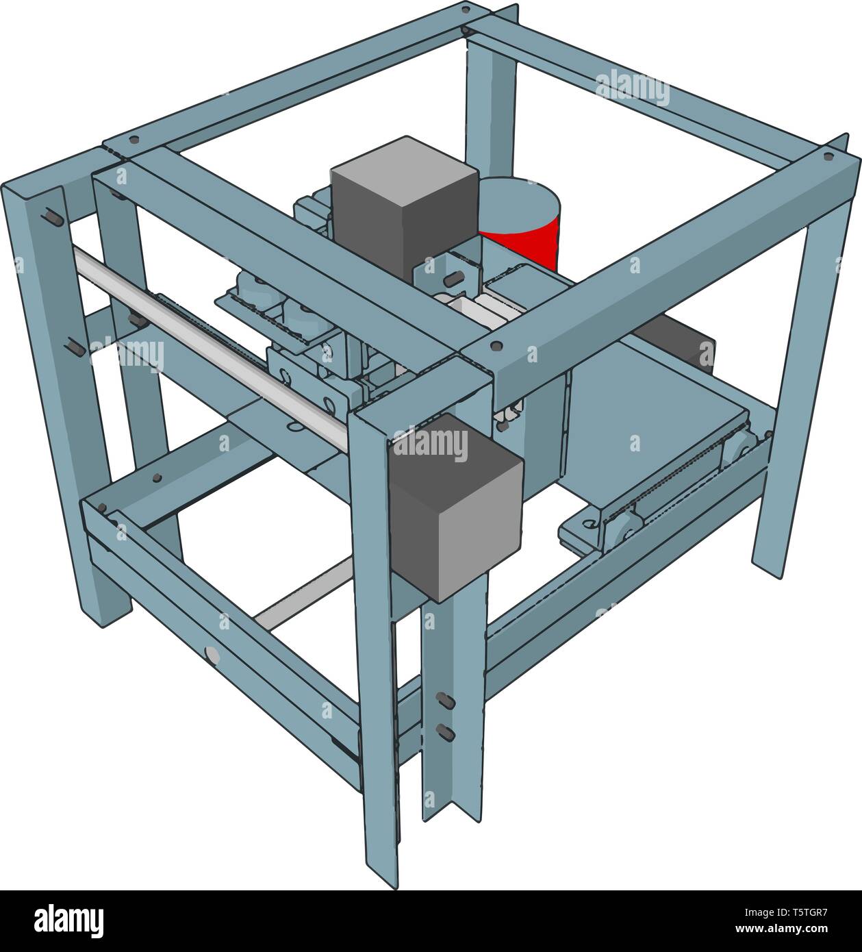 Cnc metal processing industrial machine Stock Vector Images - Alamy