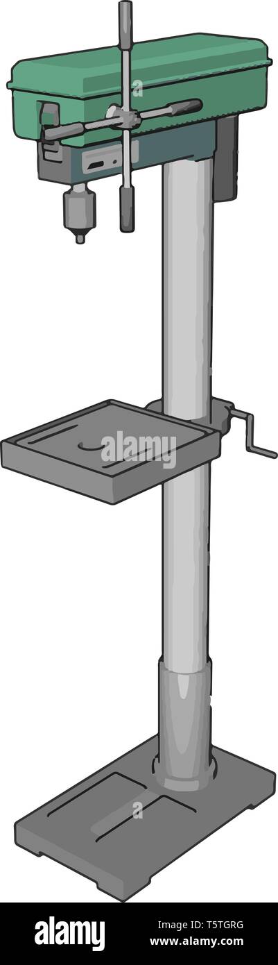 Green drill press vector illustration on white background Stock Vector ...