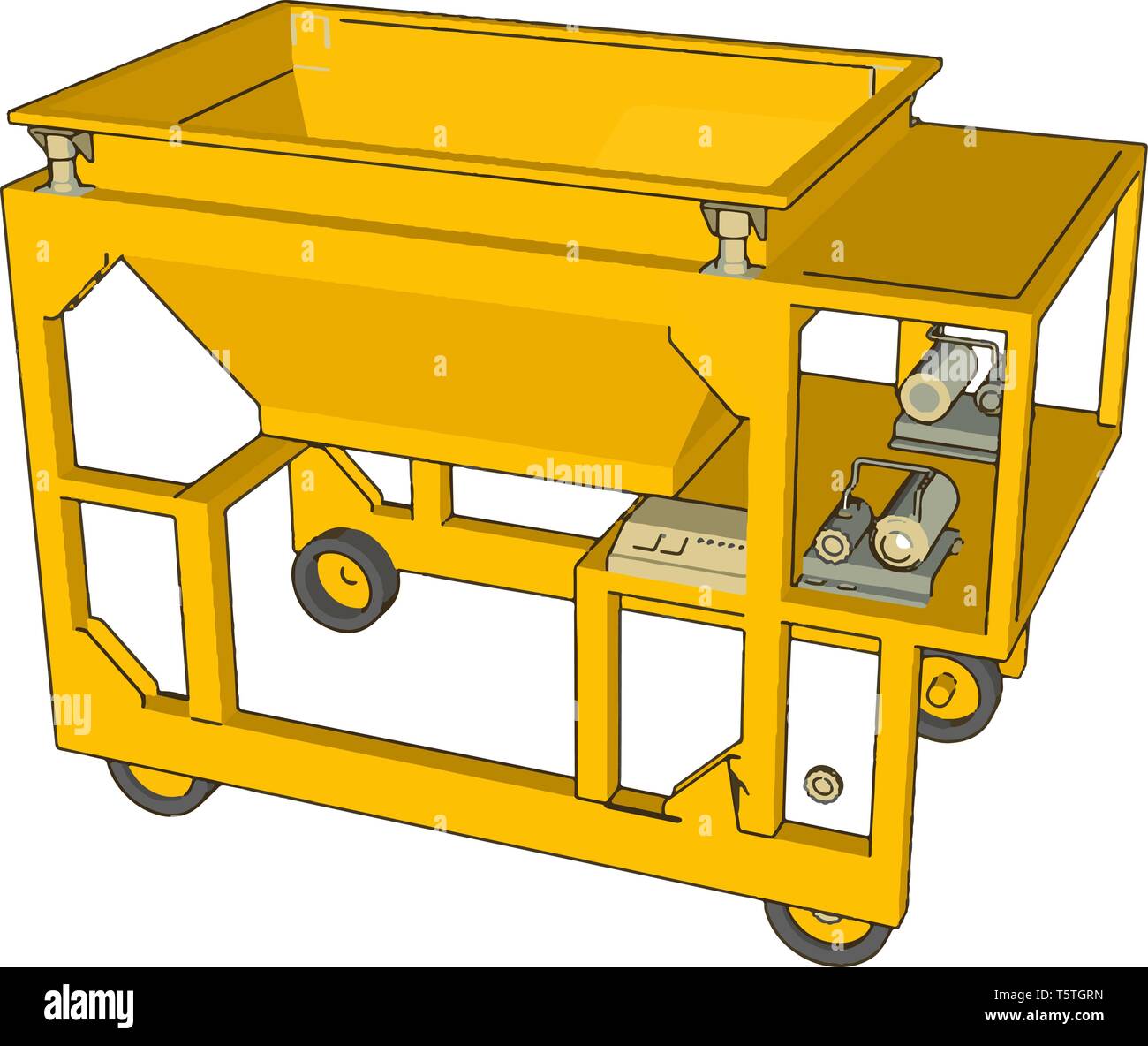 Bag filling machine vector illustration on white background Stock ...