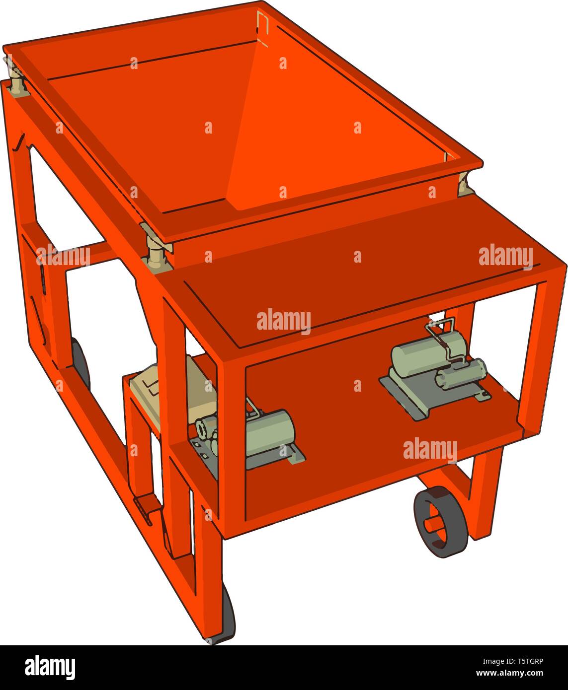 Bag filling machine vector illustration on white background Stock ...
