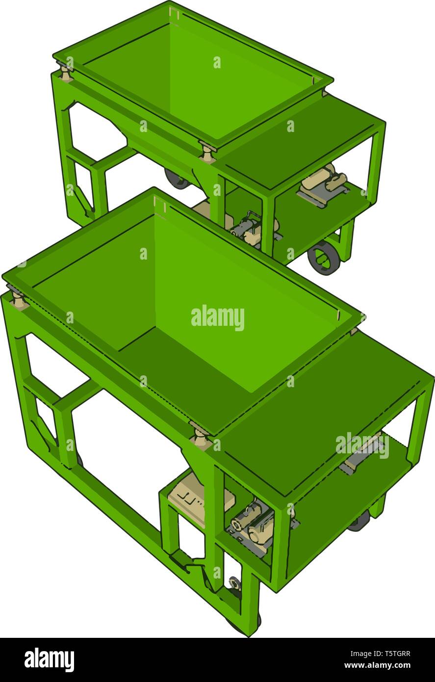 Bag filling machine vector illustration on white background Stock ...