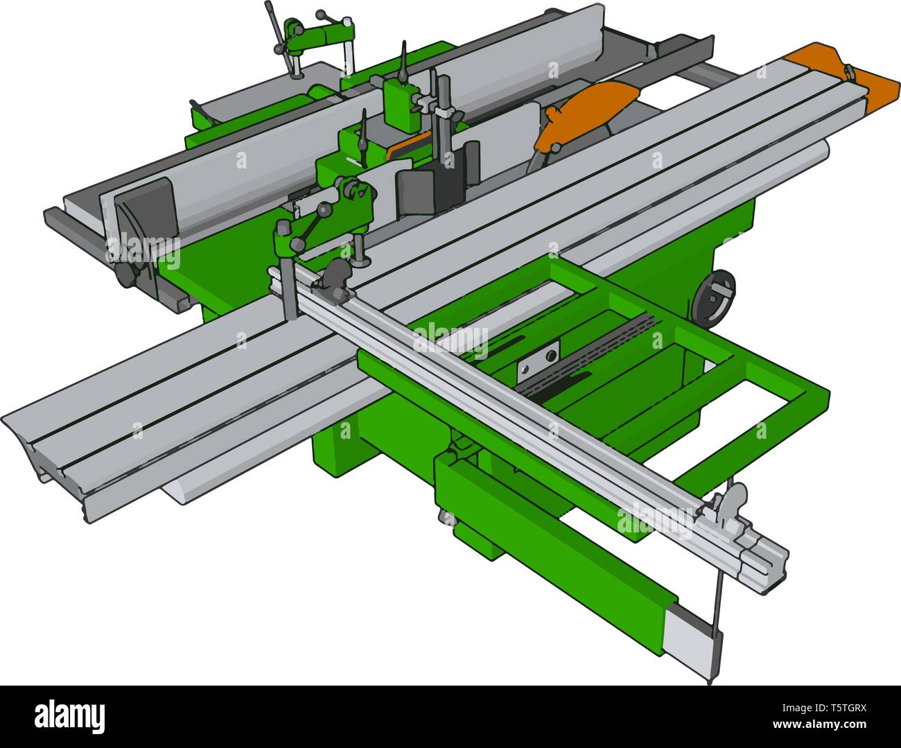 3D vector illustration of an industrial power press machine white ...
