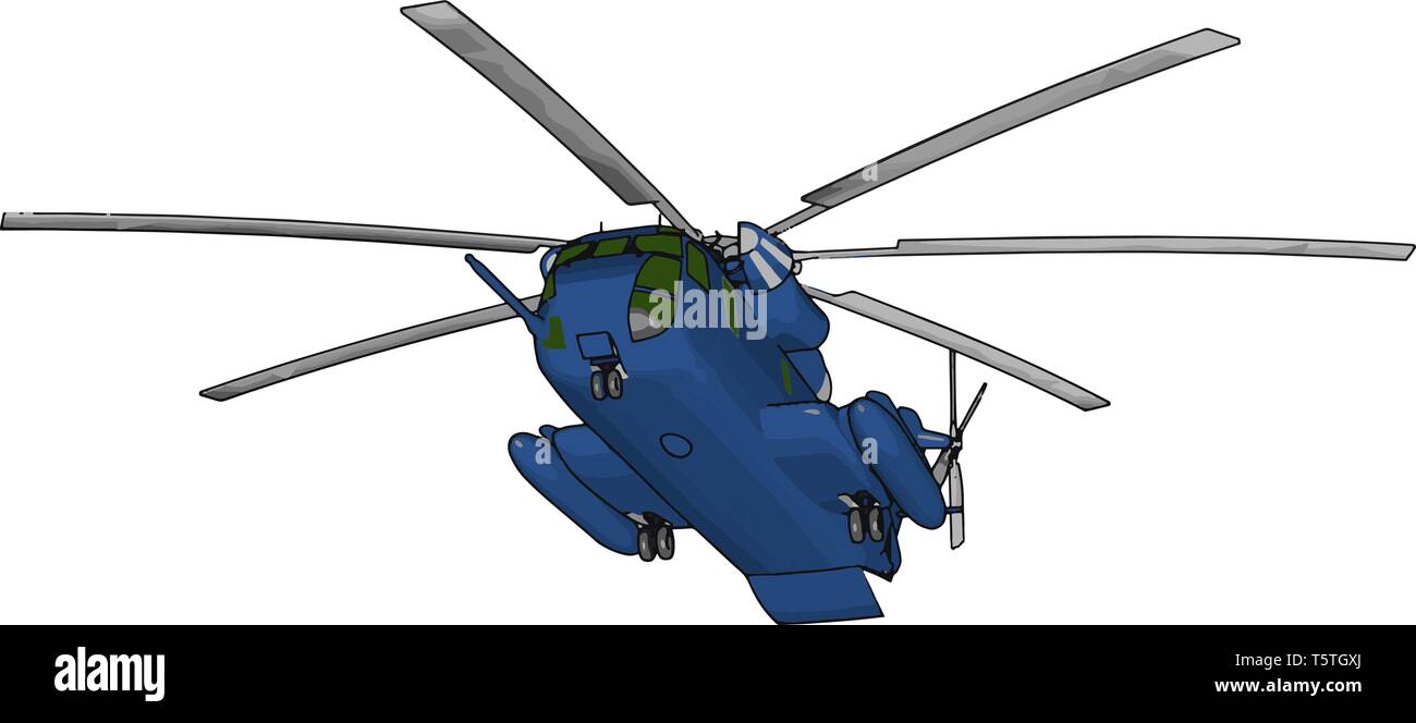 3D vector illustration on white background of a blue military ...