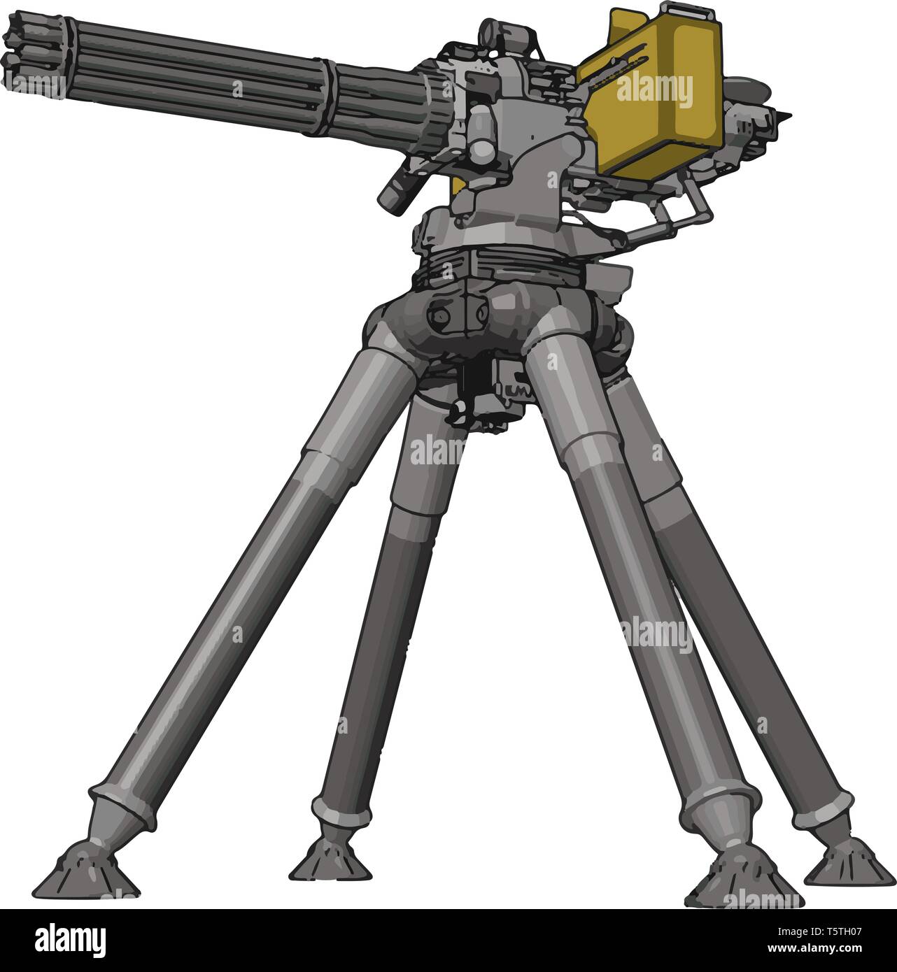 3D vector illustration on white background of a military missile ...