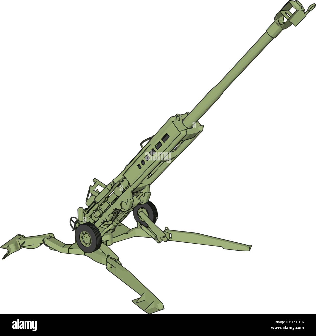 3D vector illustration of a military surface-to-air missile launcher ...