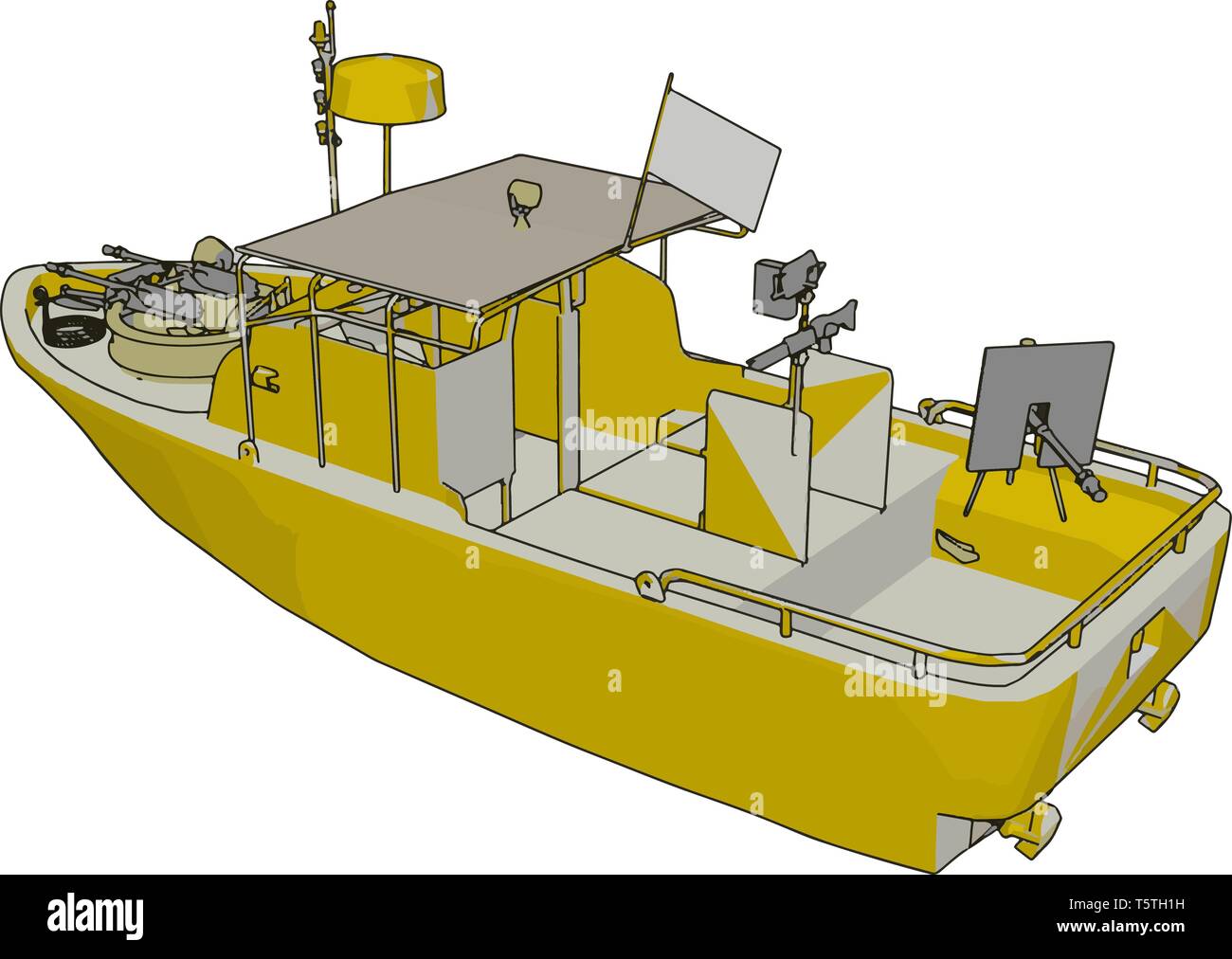 3D vector illustration on white background of a military coast guard ...